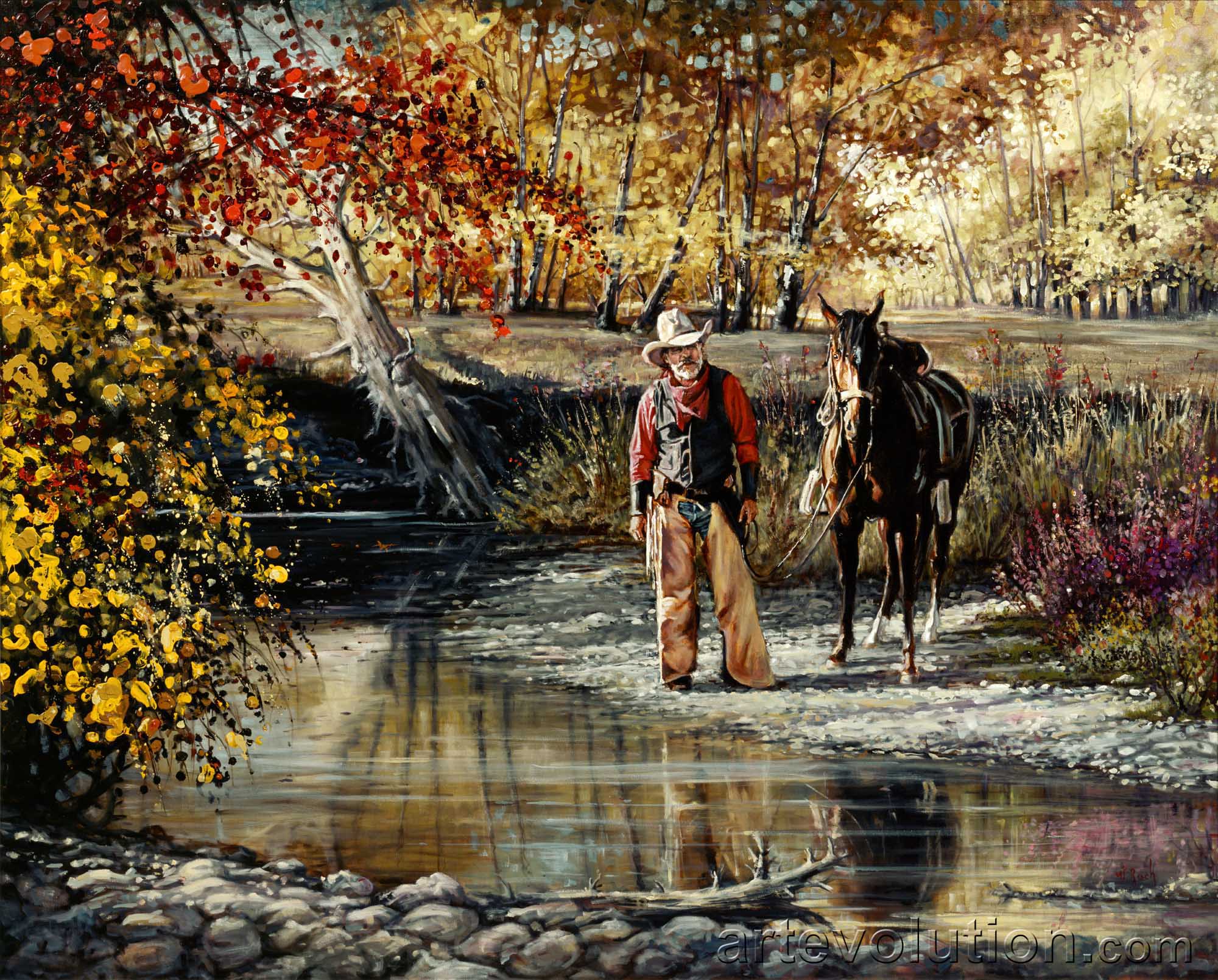 Trapper and His Horse by Vilem Zach